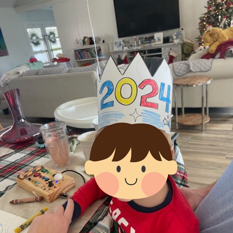 New Years Eve Coloring Crown Printable - Etsy