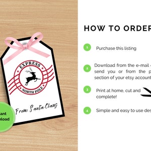 Printable From Santa Gift Tags Set - Etsy