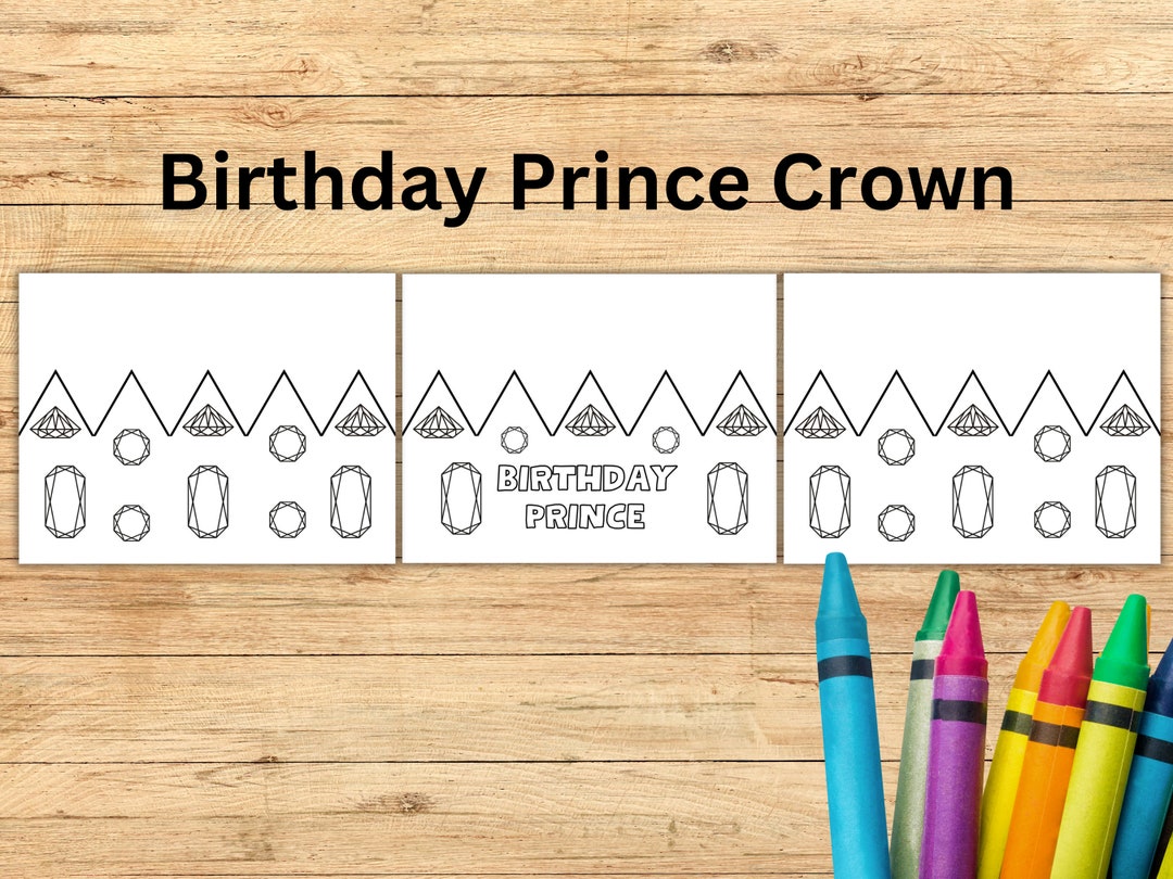 Birthday Prince Paper Crown Printable - Etsy