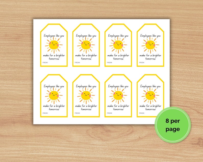 Employee Appreciation Tags Printable - Etsy