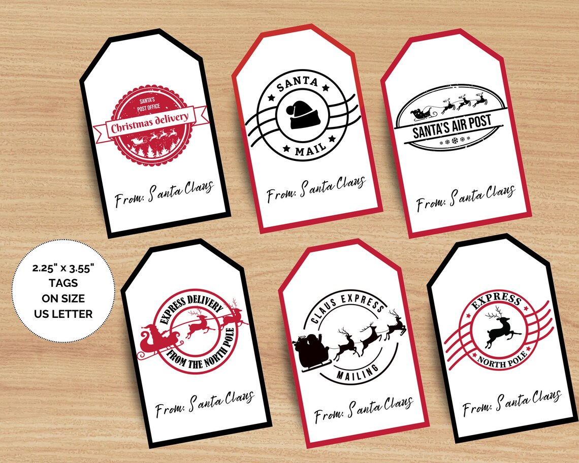 Printable From Santa Gift Tags Set - Etsy