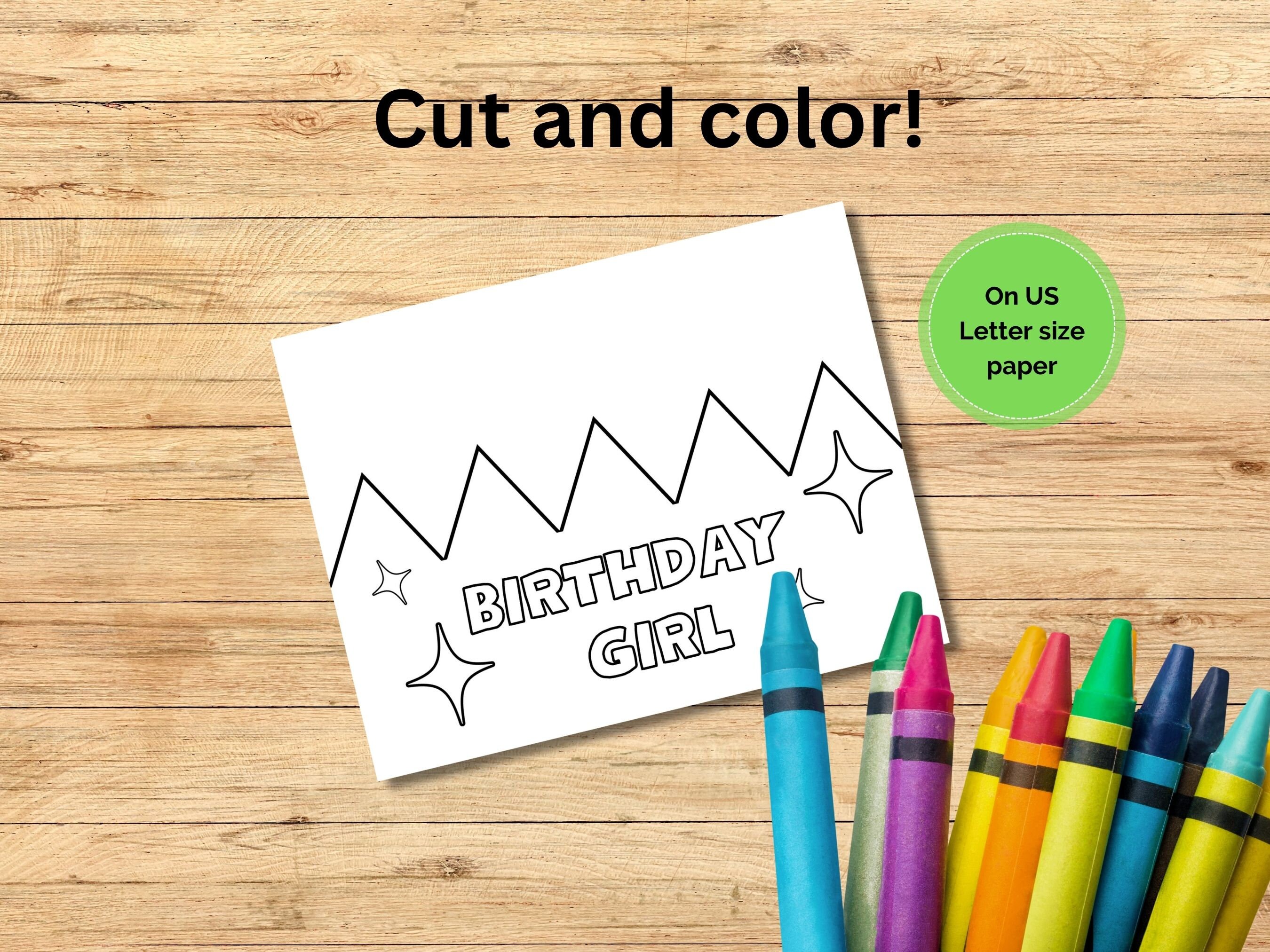 Birthday Girl Paper Crown Printable - Etsy