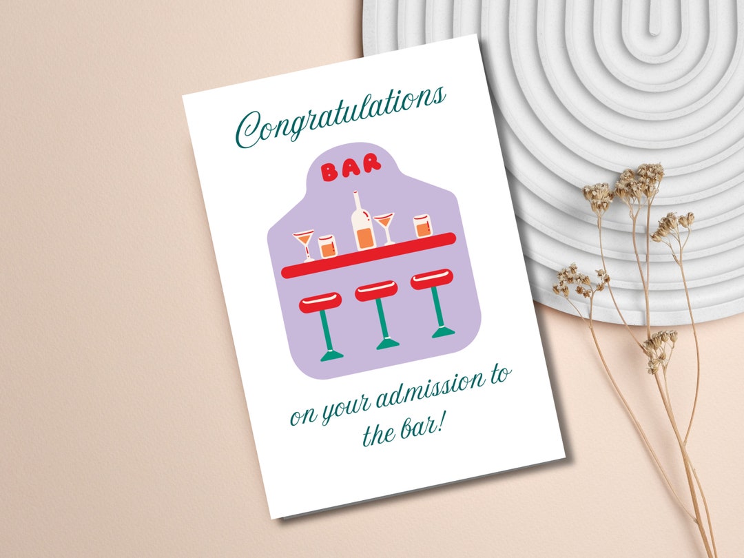 Congratulations Card for Lawyer; Admission to the Bar - Etsy