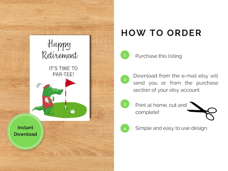 Golf Retirement Card Printable - Etsy
