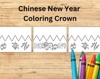 Chinese New Year Paper Crowns for Kids PRINTABLE Lunar New Year Paper ...
