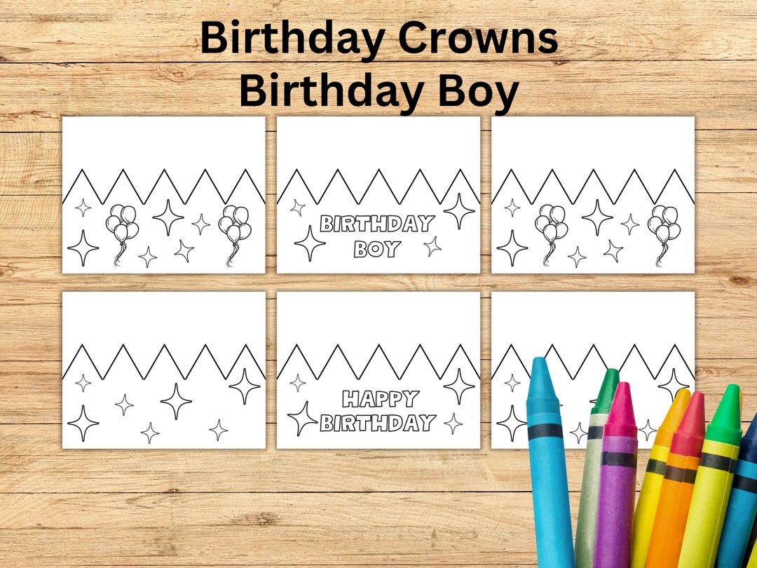 Birthday Boy Paper Crown Printable - Etsy