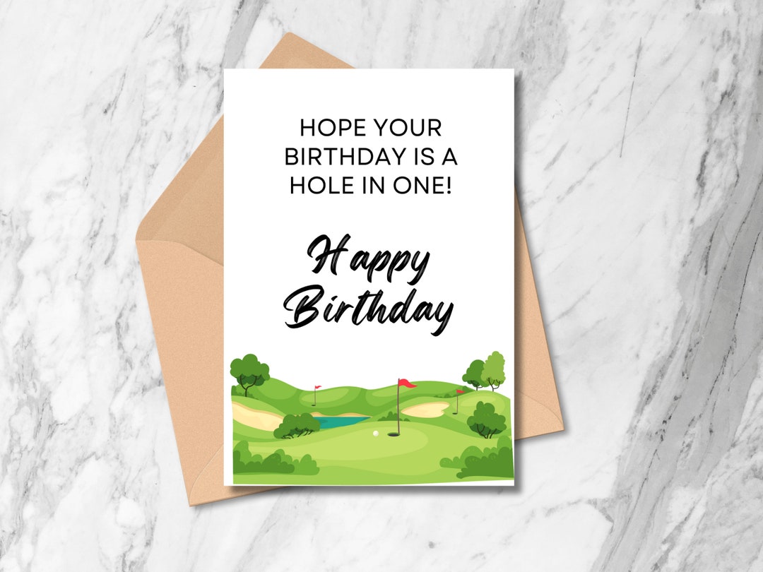 Golf Birthday Card Printable - Etsy