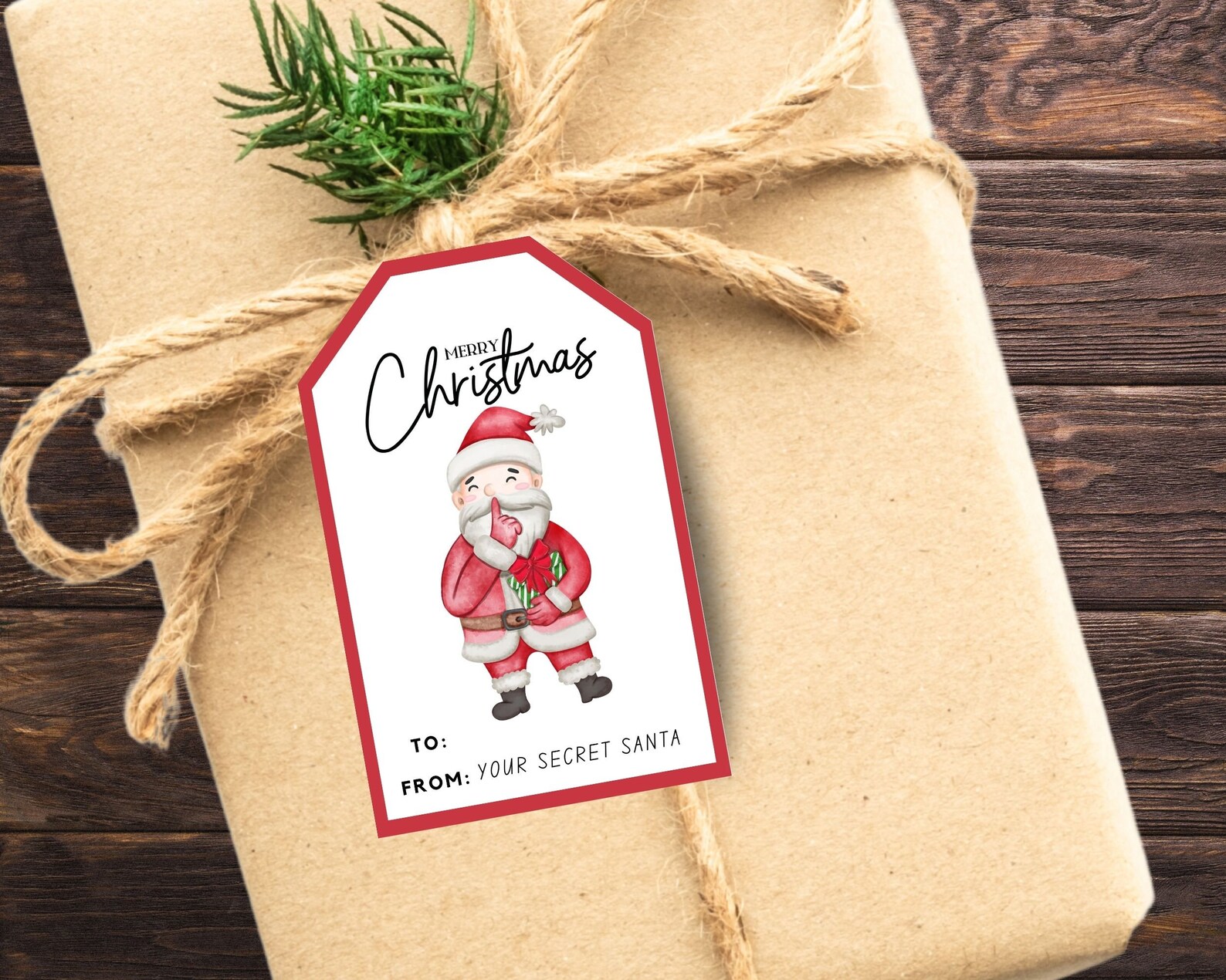 Secret Santa Gift Tags Printable - Etsy