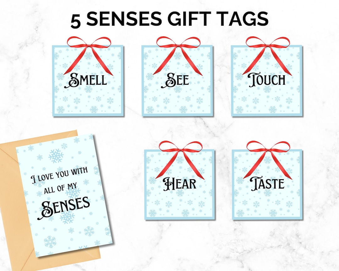 5 Senses Gift Tags and Card Printable - Etsy