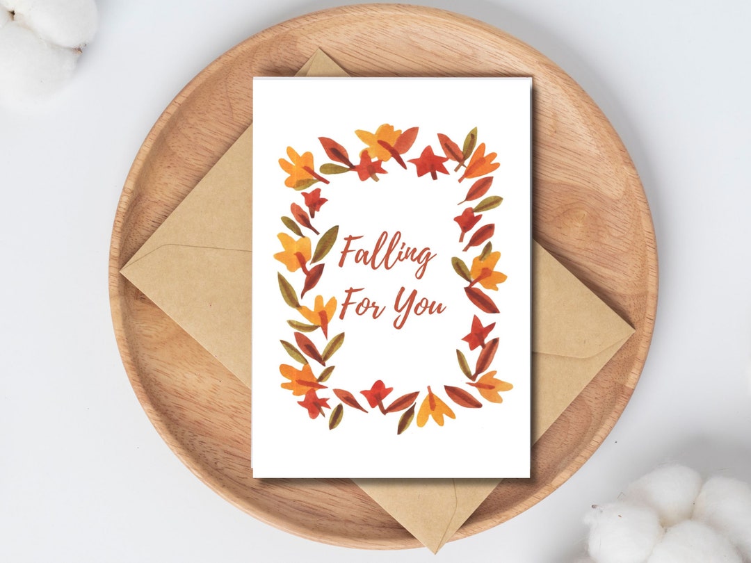 Fall Anniversary Card Falling for You Printable - Etsy