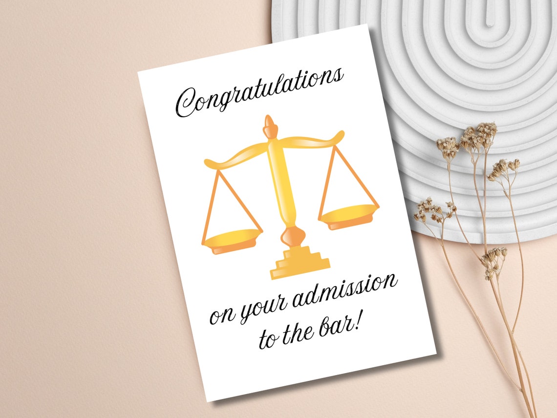 Congratulations Card for Lawyer Admission to the Bar - Etsy
