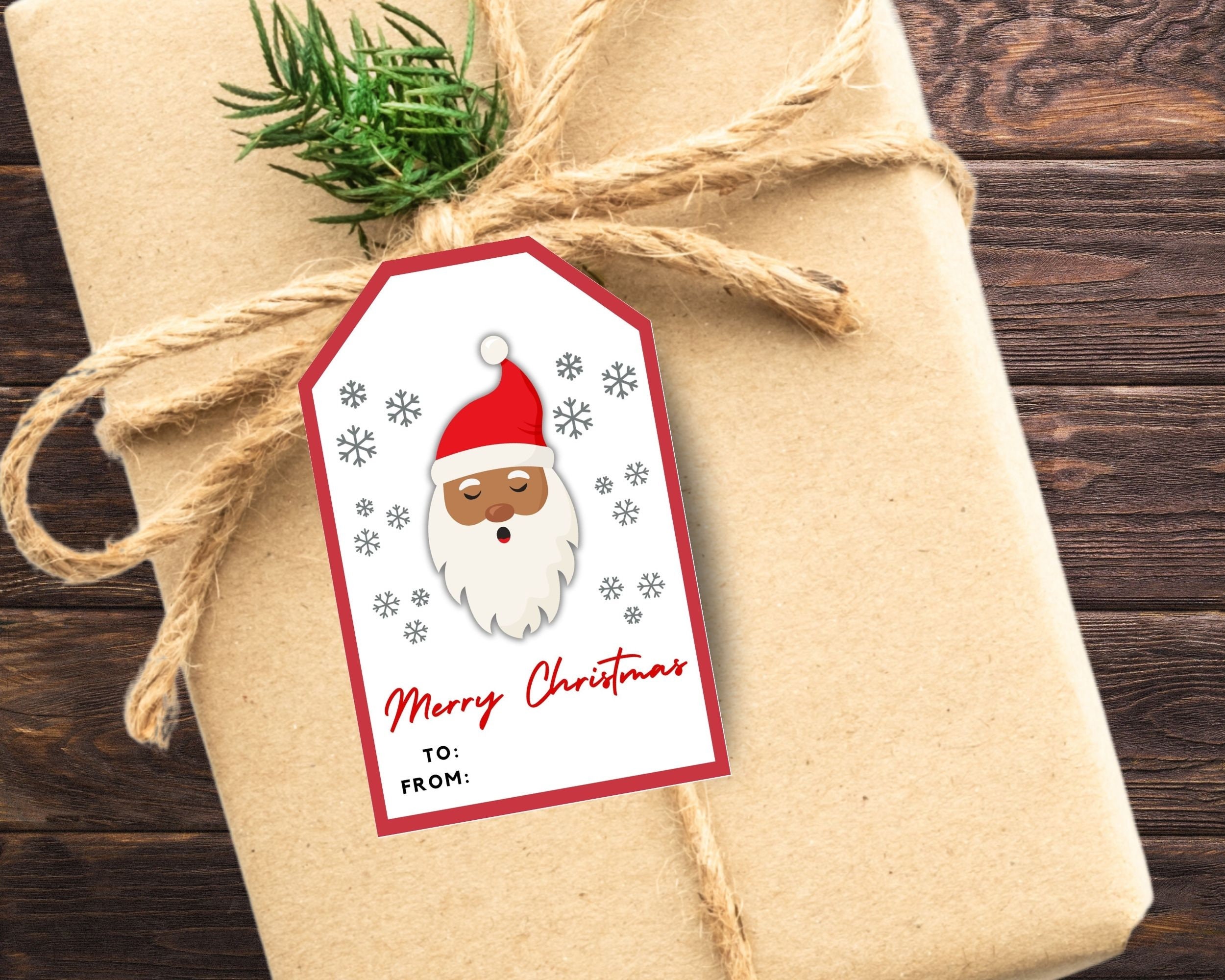 Black Santa Gift Tags Printable - Etsy