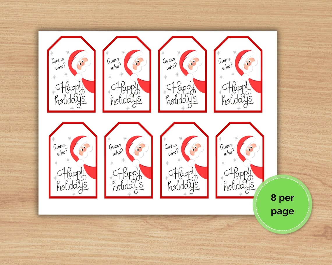Secret Santa Gift Tags Printable - Etsy
