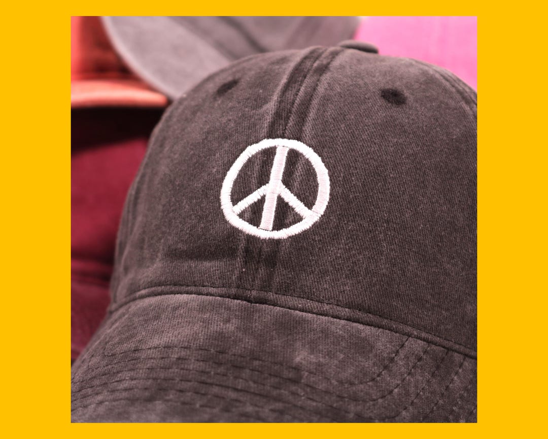 Peace Sign Embroidered Dad Hat Personalized Peace Sign Gift for ...