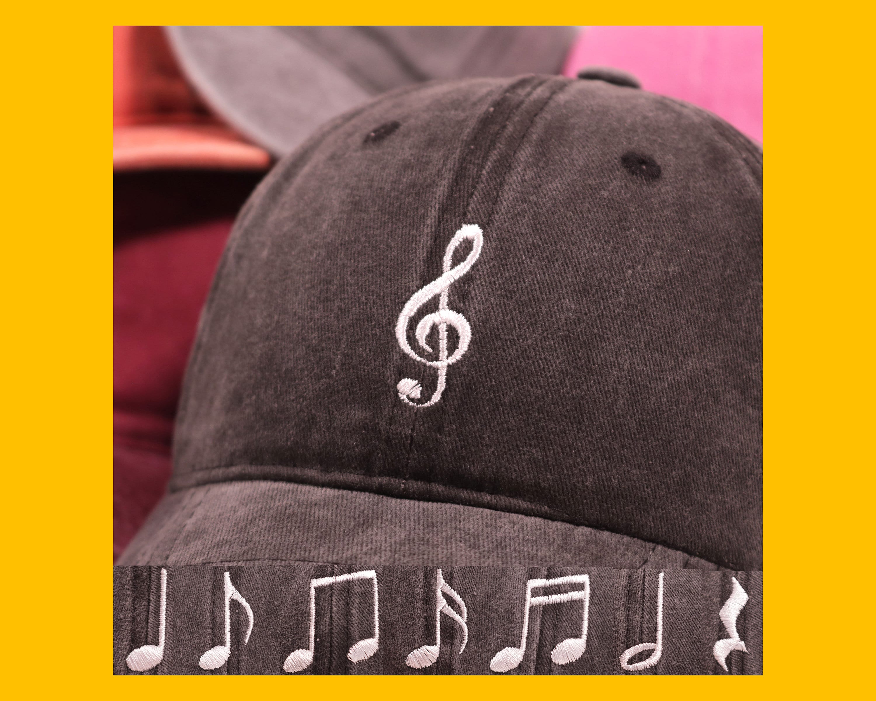 Music Notes Embroidered Dad Hat Personalized Sheet Music Gift for Music ...