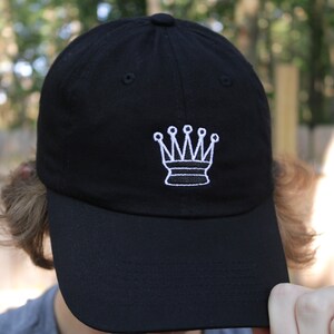 King and Queen Chess Pieces Embroidered Dad Hat Online Chess Game Icons ...