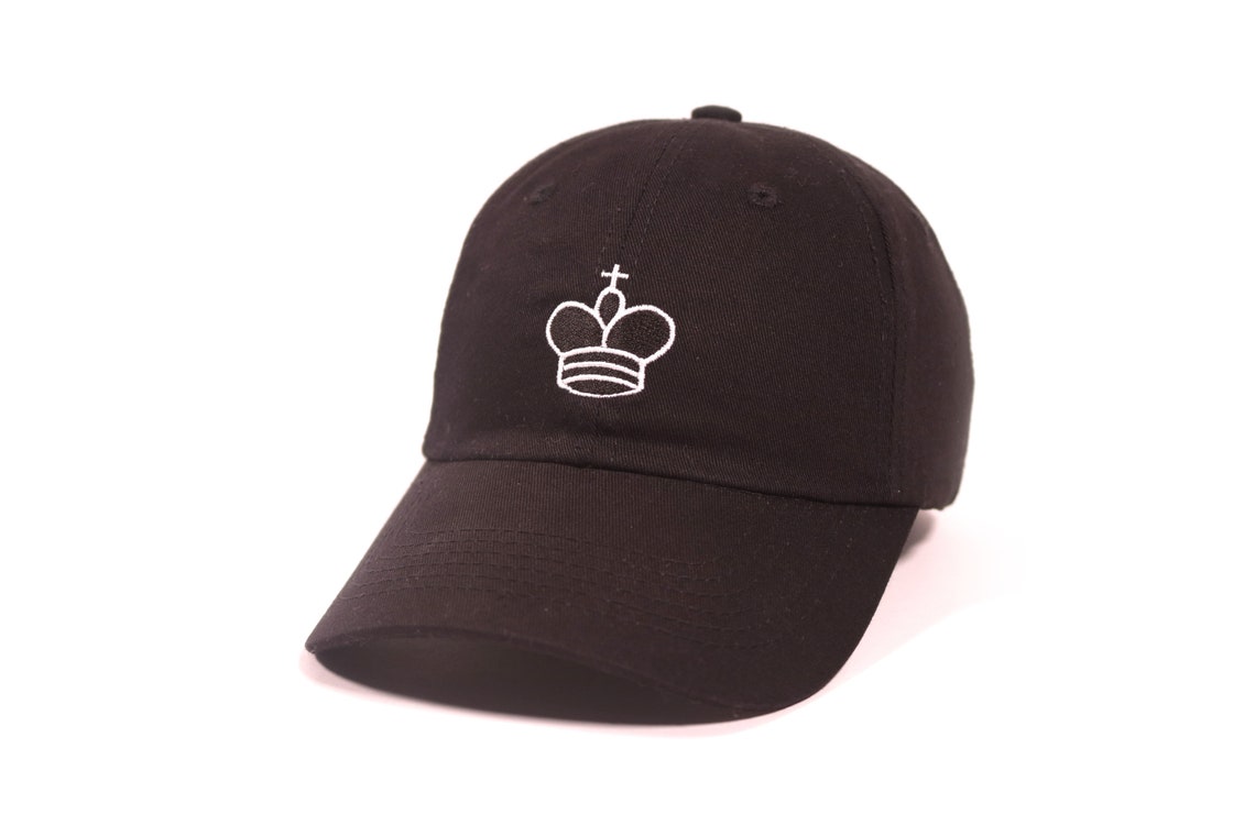 King and Queen Chess Pieces Embroidered Dad Hat Online Chess Game Icons ...