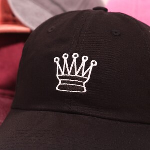 King and Queen Chess Pieces Embroidered Dad Hat Online Chess Game Icons ...