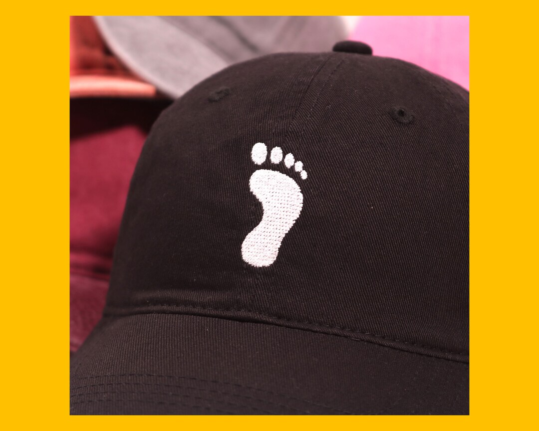 Barefoot Hiking Footprint Embroidered Dad Hat Beach Sand Footprint Gift ...