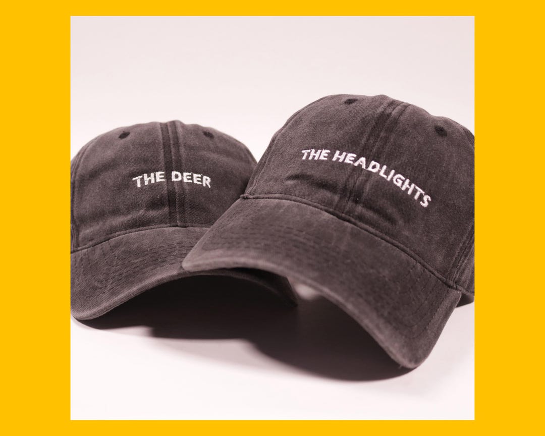 Deer in the Headlights Couples Embroidered Dad Hats Gift for Boyfriend ...