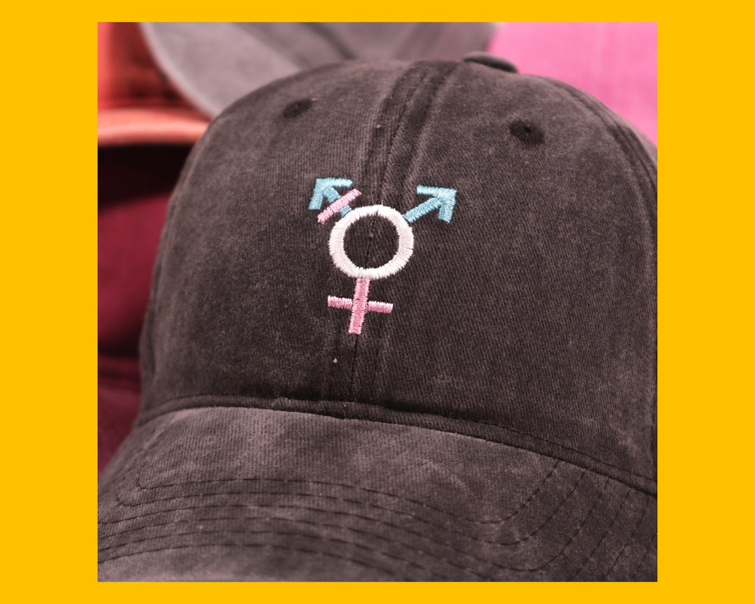 Trans Gender Symbol Embroidered Dad Hat for Trans Rights LGBTQ+ Gift ...