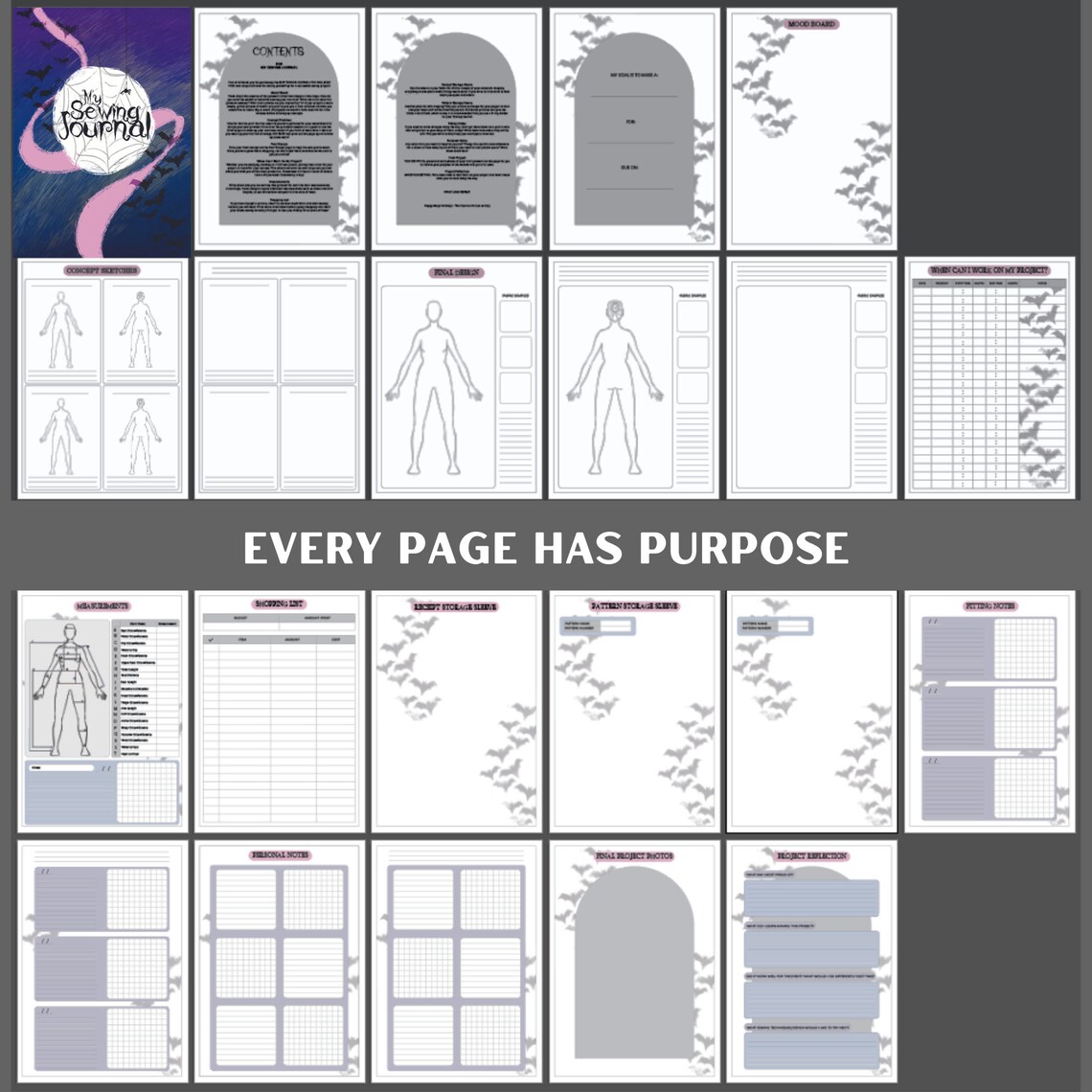 Printable Sewing Journal | Sewing Planner | PDF Download |average Size ...