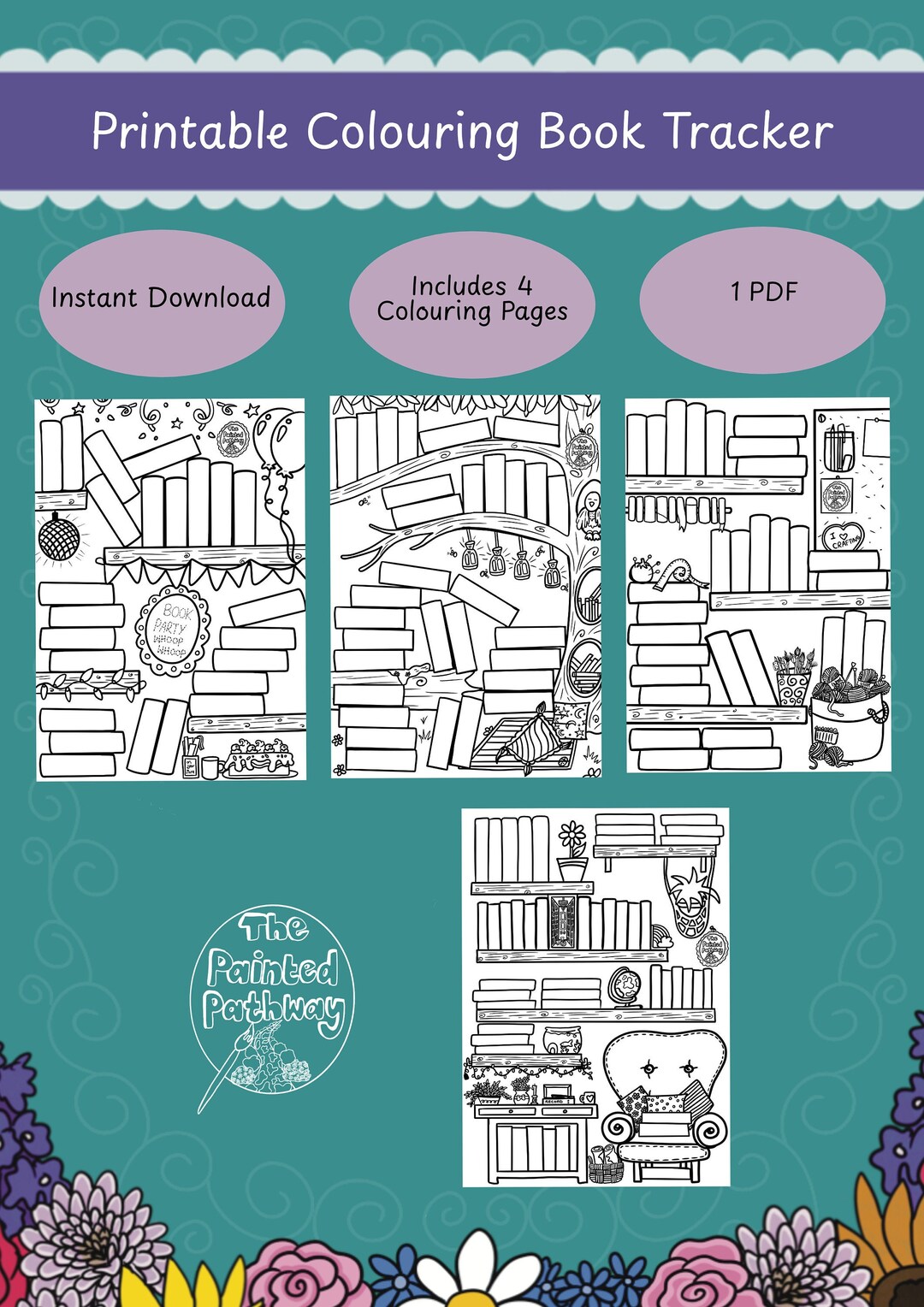 Printable Colouring Book Tracker - Etsy