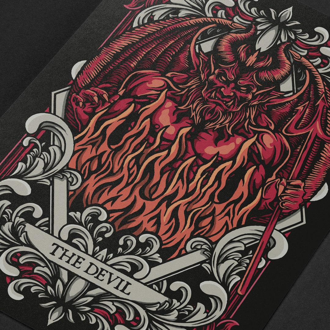 The Devil - Art Print - Available in A3 & A4 - Wall Art Gift Gothic ...