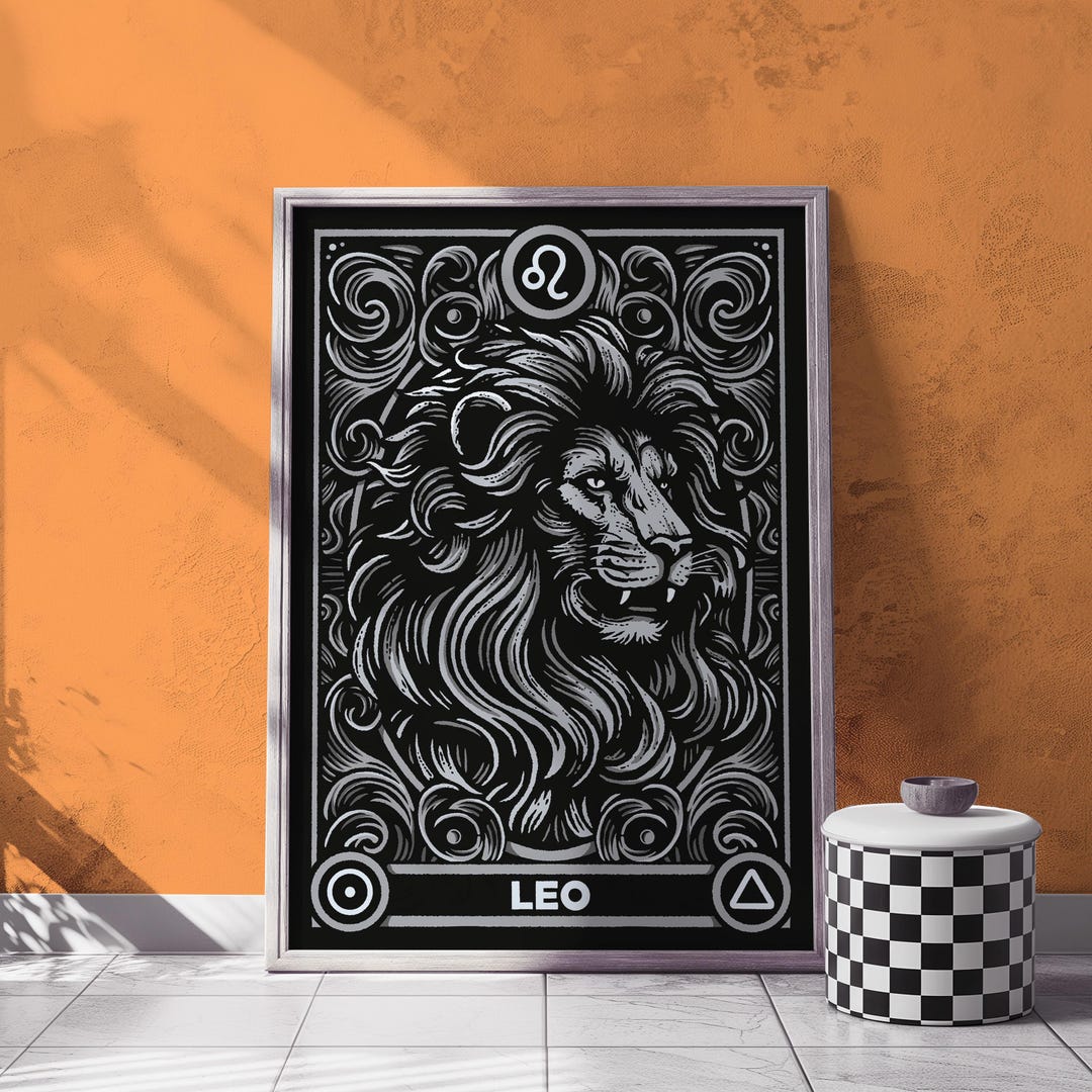 Leo Zodiac Art Print: Gothic Occult Decor (A3) - Etsy