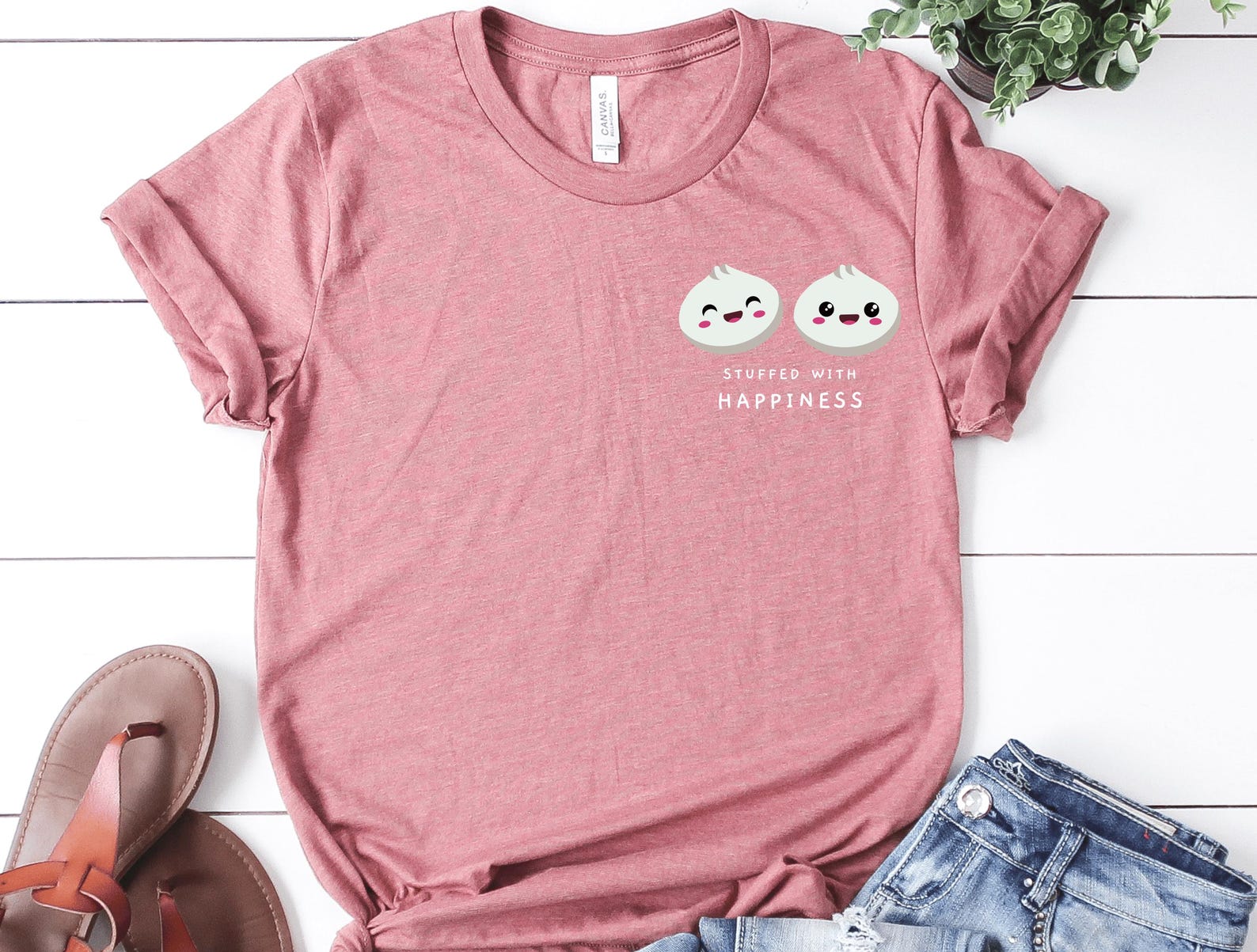 Stuffed Happiness Cute Dumplings Shirt Dumpling Tee Funny Foodie ...