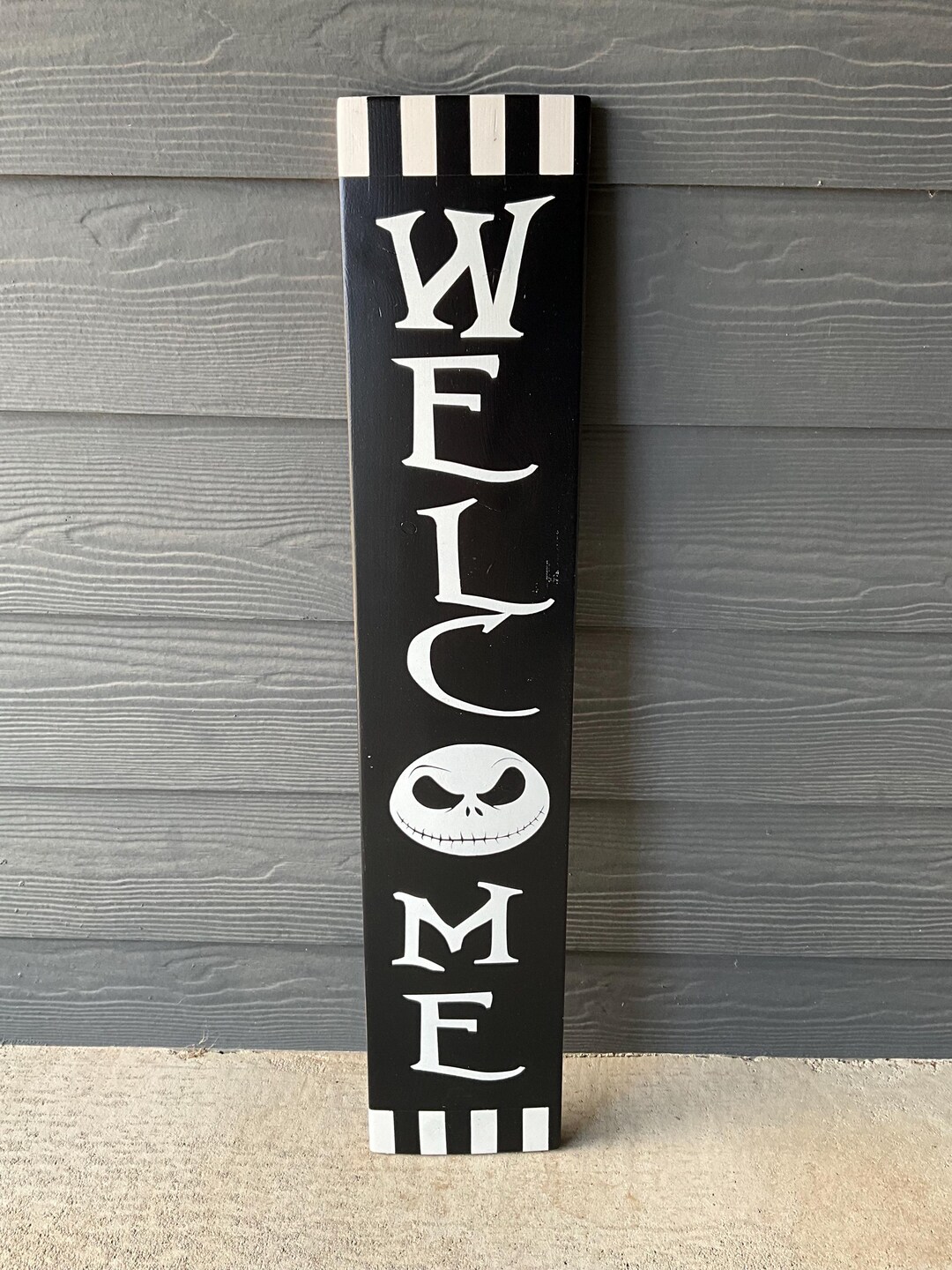 Halloween Porch Leaner, Wooden Painted Sign, Fall Skull Decoration. - Etsy