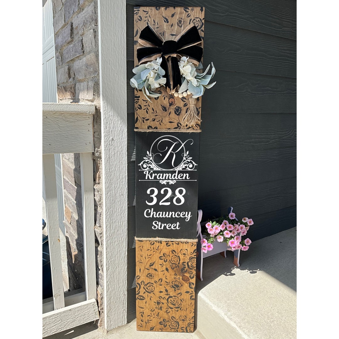Personalized Tall Vertical Porch Sign. Welcome Decorated Wood Sign. All ...