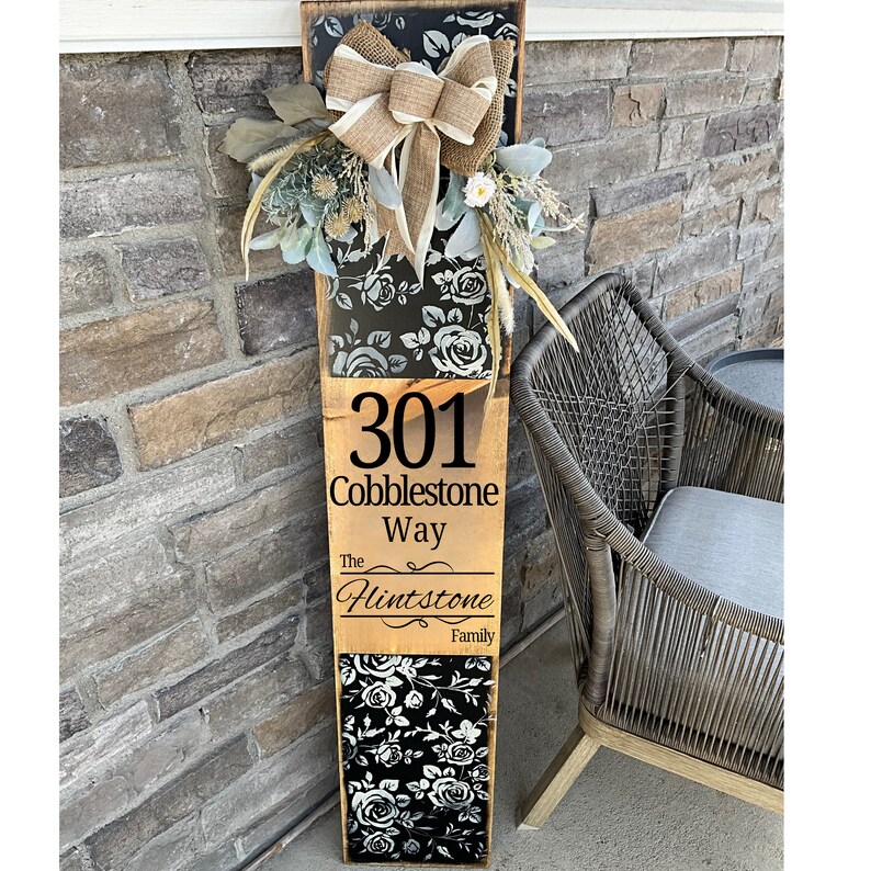 Personalized Name and Addresstall Vertical Porch Sign. All Season ...