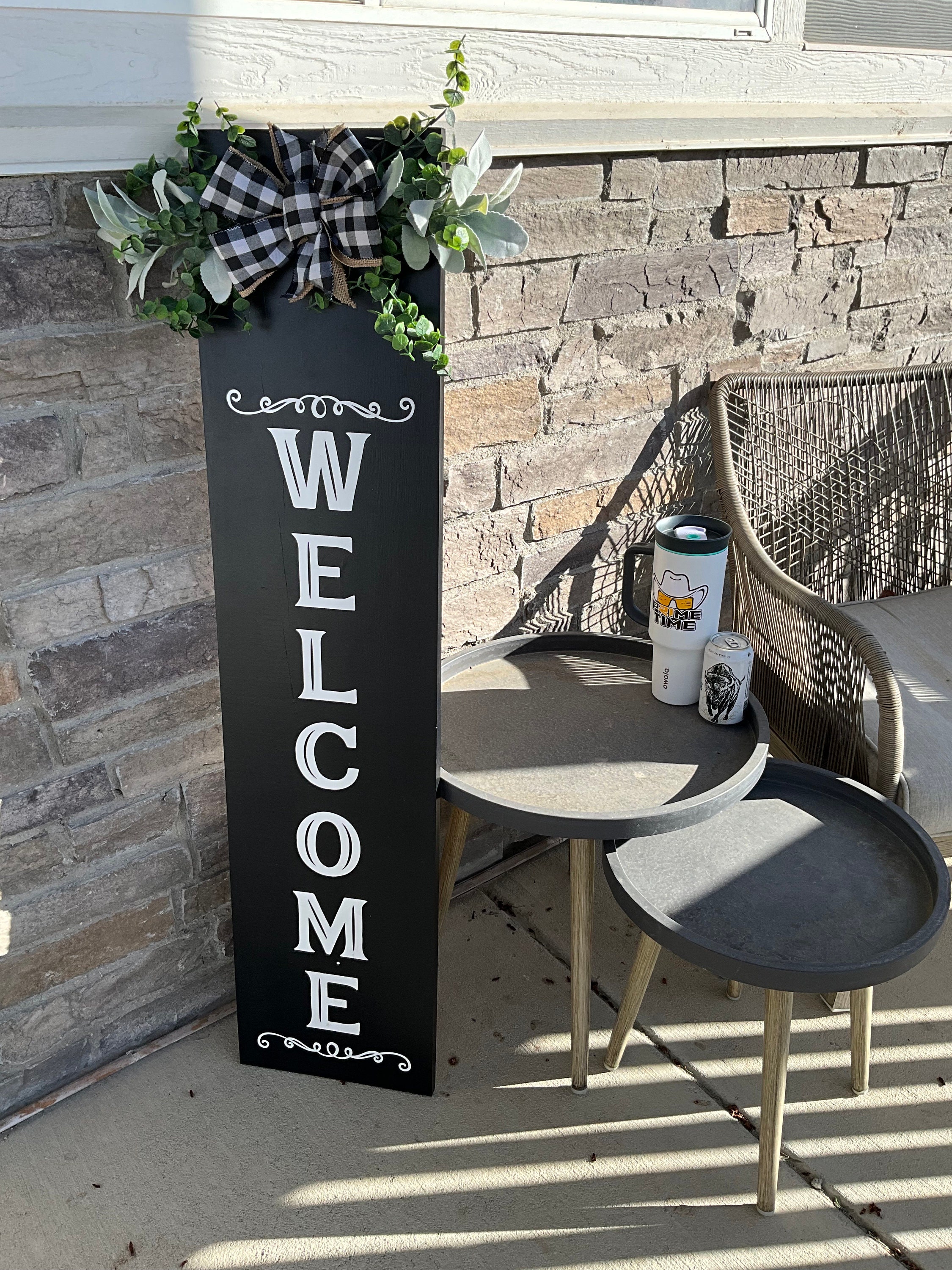 Welcome Porch Leaner Sign, Entryway Decor With Permanent or ...