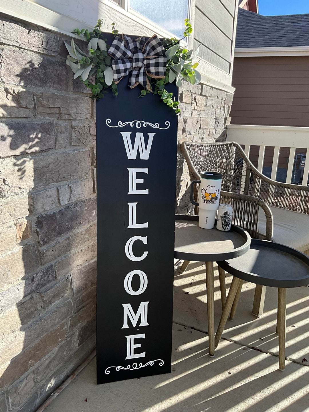 Welcome Porch Leaner Sign, Entryway Decor With Permanent or ...