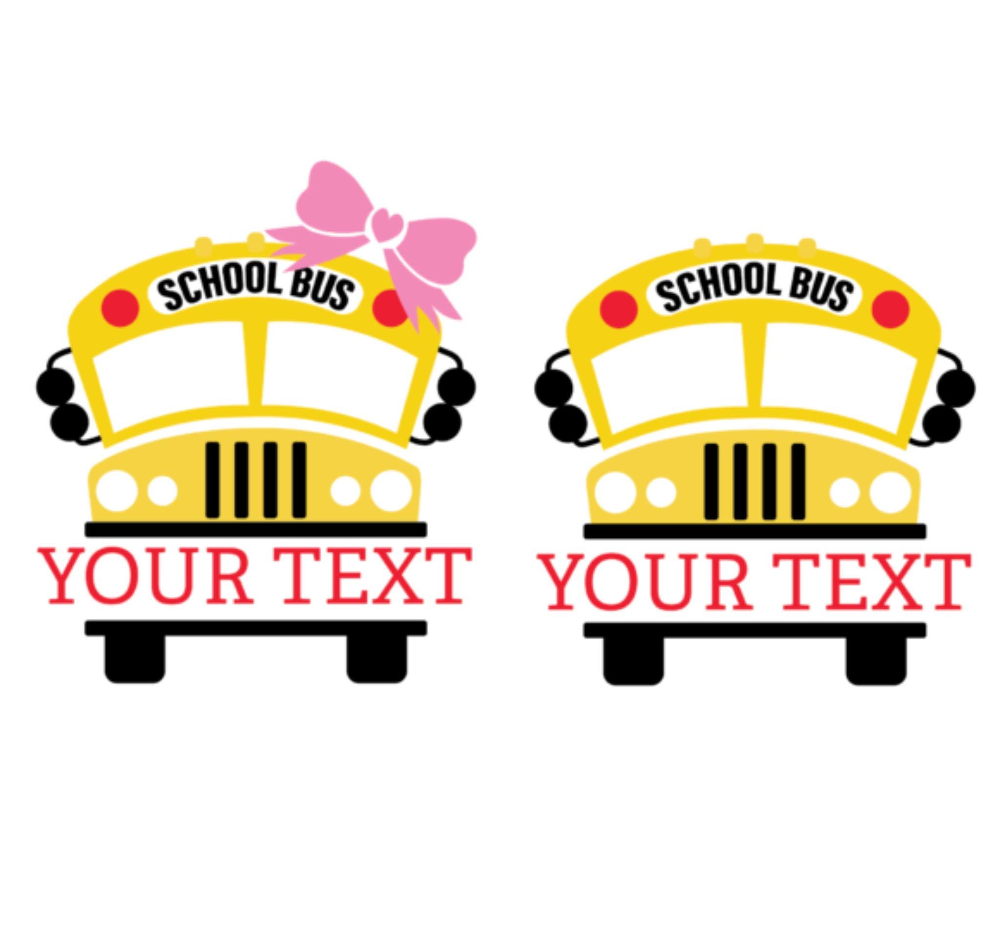 SVG School Buses Bus Cute Fun Name Labels Bundle Cricut Silhouette ...