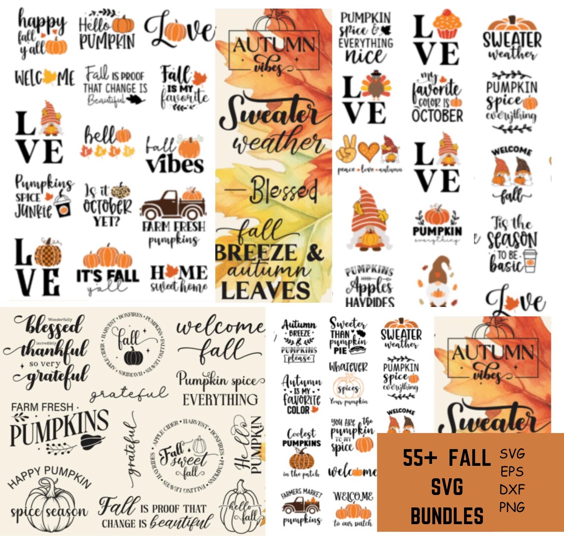 Fall SVG, Fall SVG Bundle, Autumn Svg, Thanksgiving Svg, Fall Svg ...
