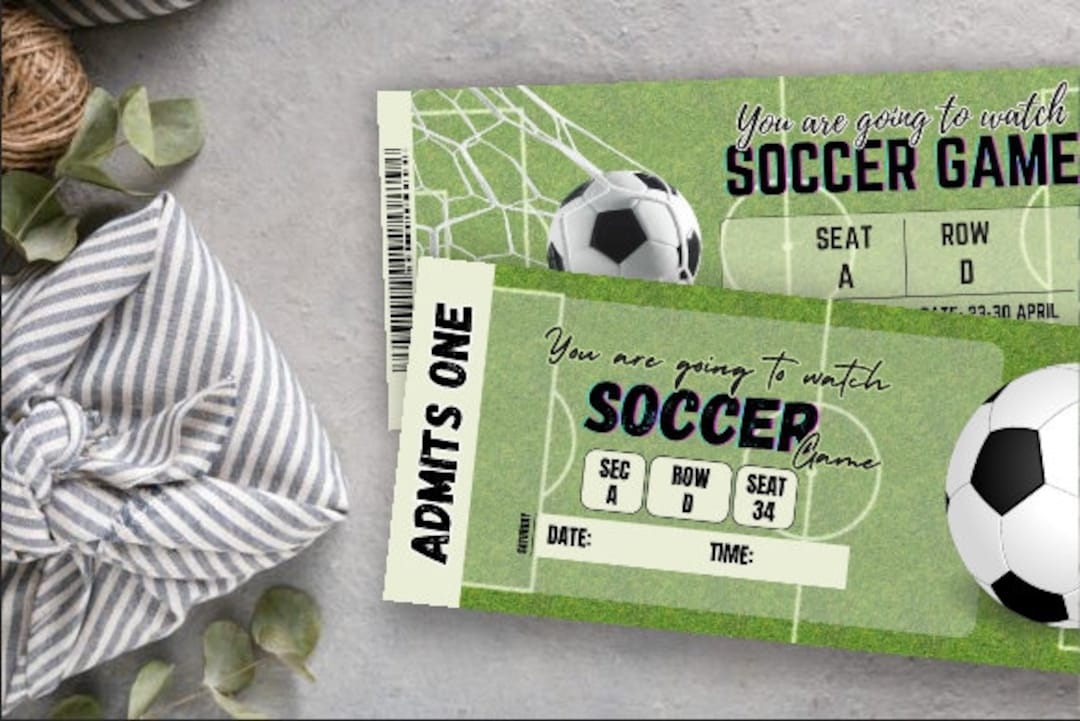 Surprise Soccer Ticket Editable Canva Template Printable Soccer Match ...