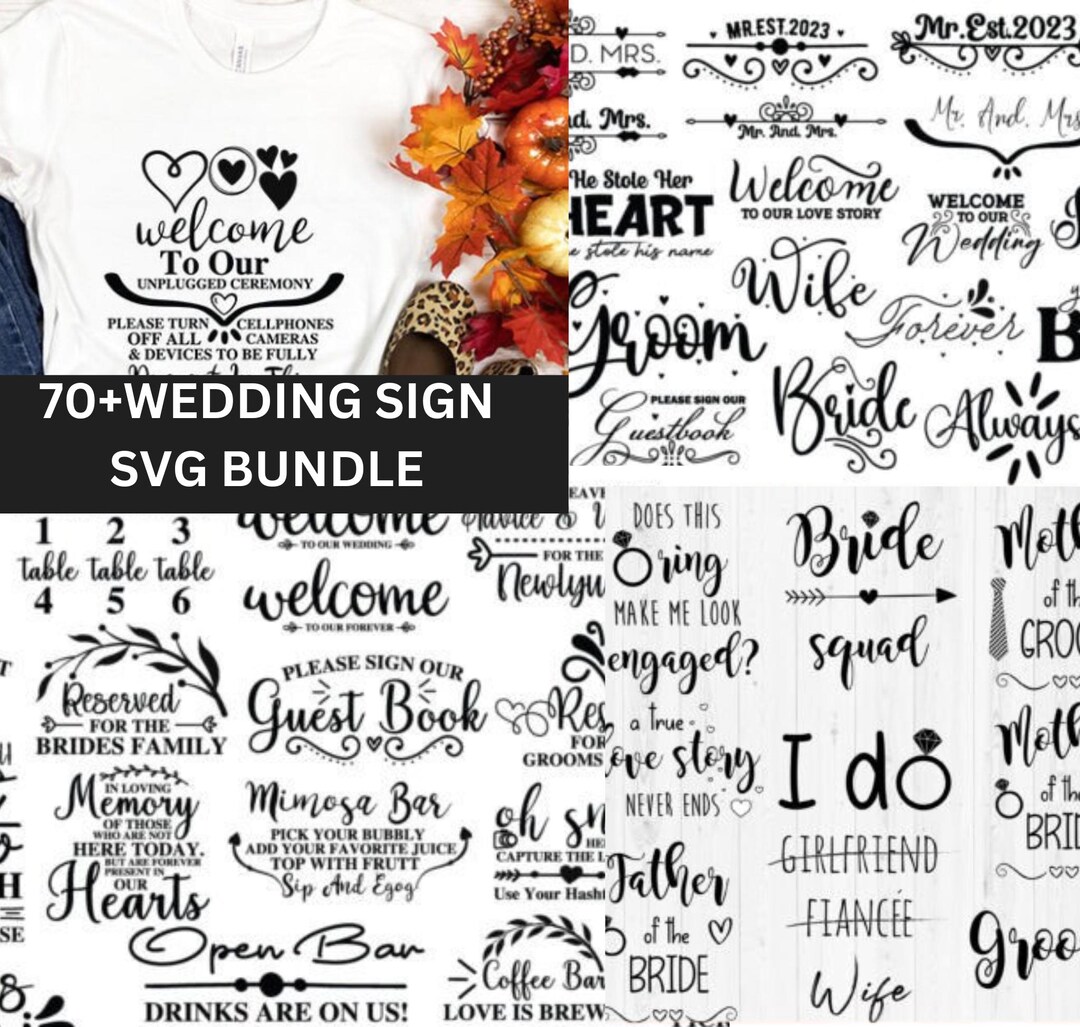 Wedding Sign Svg Bundle, Welcome Svg, Wedding Svg Bundle, Rustic ...