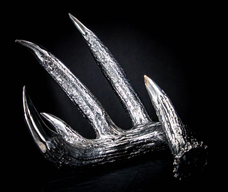 Handcrafted Metal Whitetail Deer Antler Sculpture - Solid Welded Steel ...