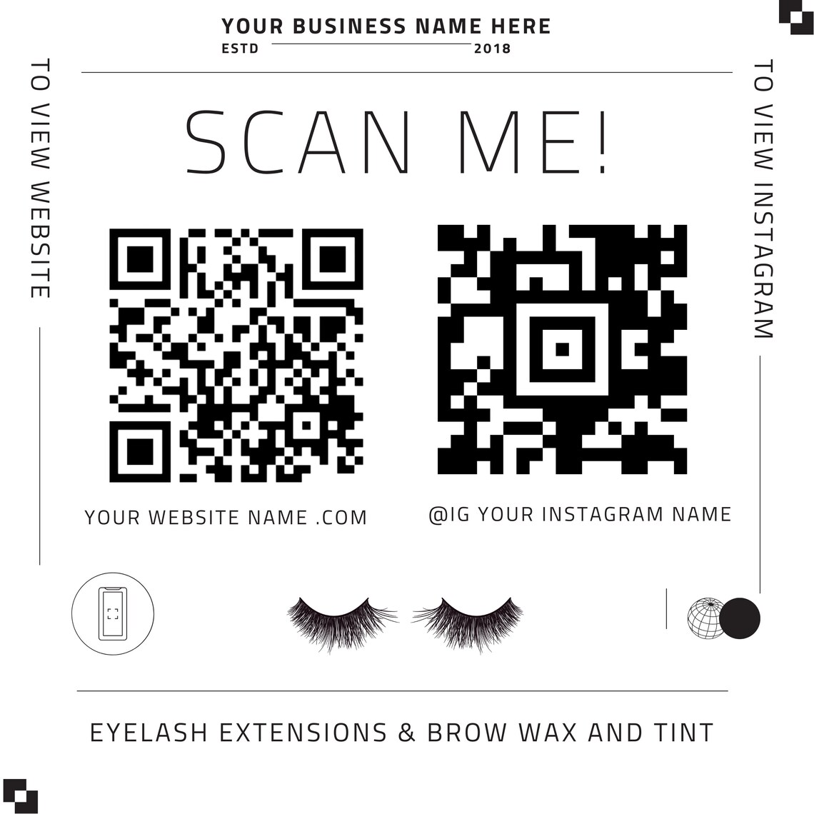Editable Scan Business Canva Template I QR Code Sign I Sign - Etsy