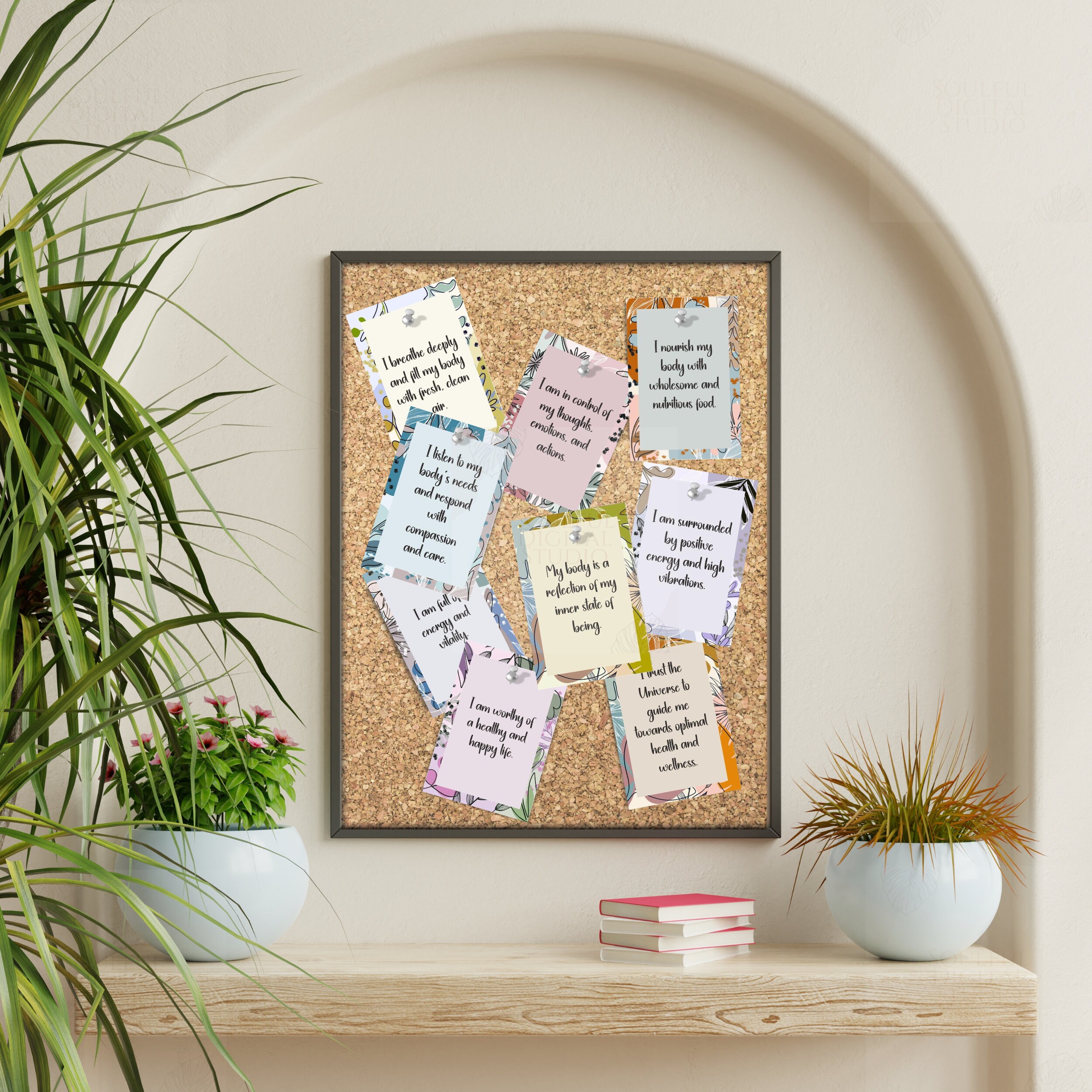 60 Health and Wellness Printable Affirmation Cards, Vision Board ...
