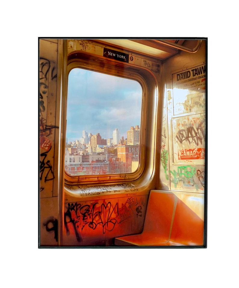 NYC Subway Art Set of 4 Framed Photography Prints, Modern Poster ...