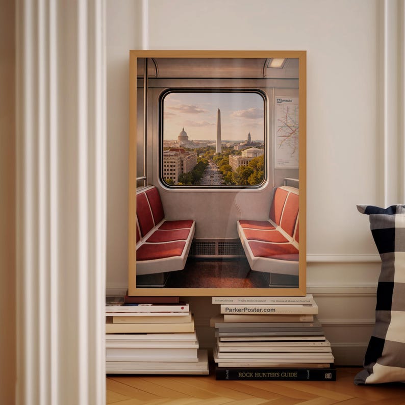 Washington DC Skyline WMATA Metro Window Art | National Mall Monuments ...