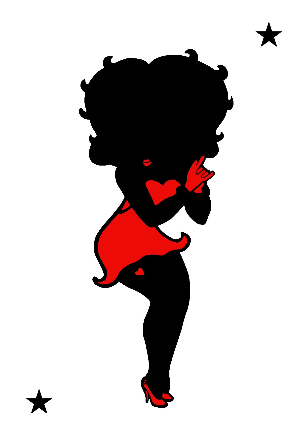 Cartoon Cake Design Betty Boop Vector Images Png For Stencil In 6 Steps Digital Art Print