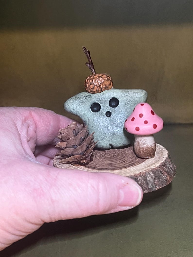 Valentine’s Oaken Folk Figurine – Handmade Woodland Love Decor – Forest ...