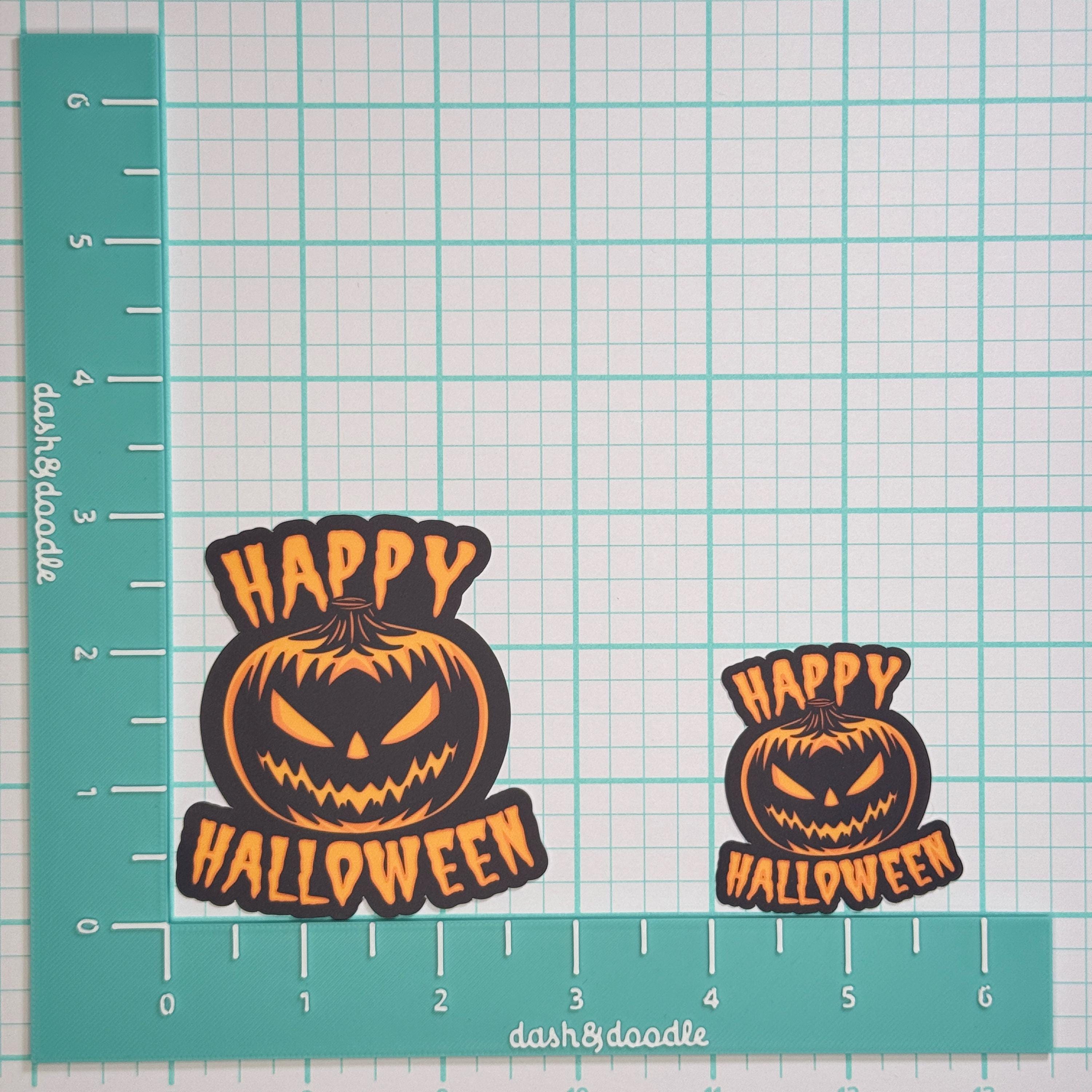 Happy Halloween Jack-o-lantern Sticker, Water Resistant Vinyl Decal - Etsy