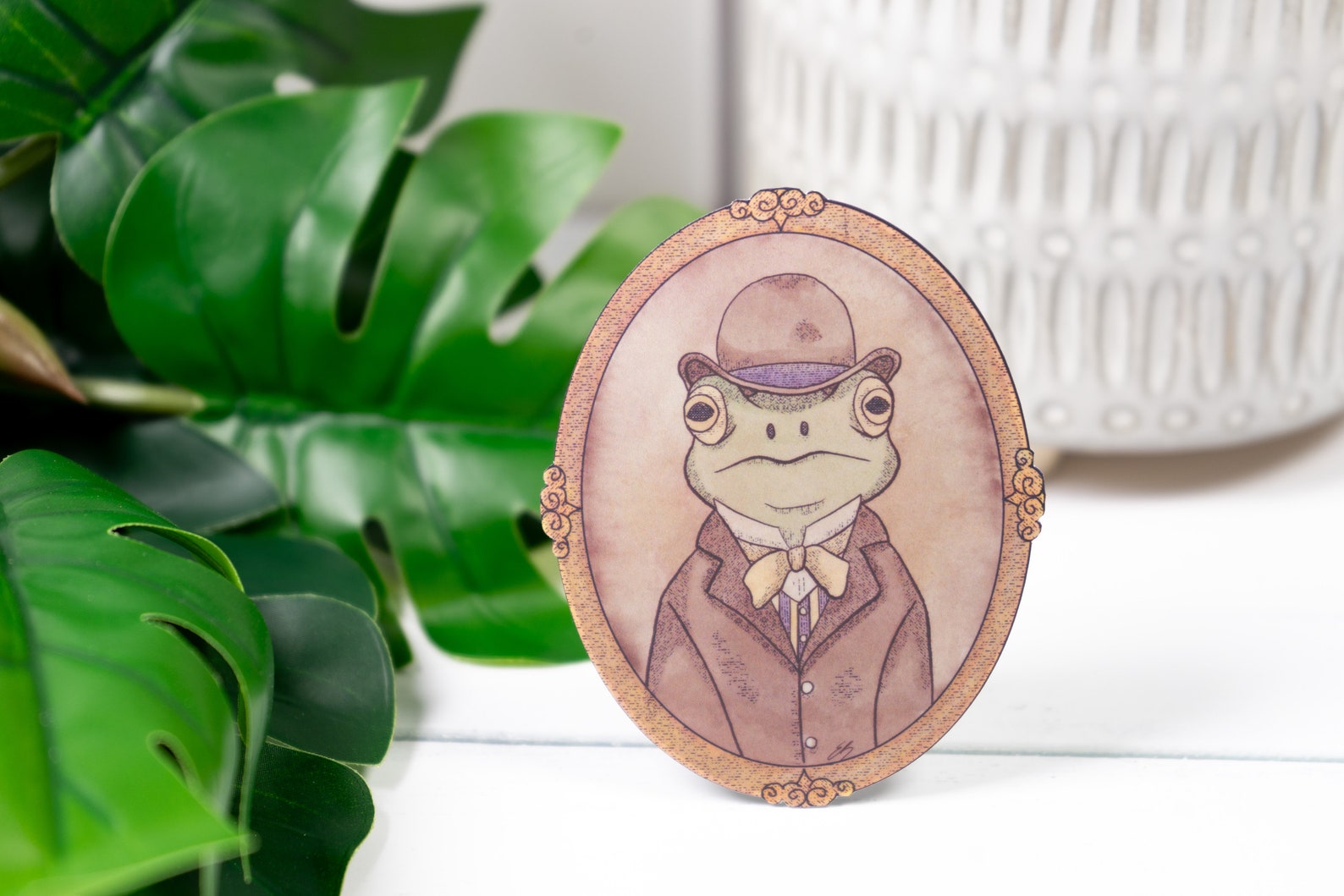 Dapper Frog Sticker, Victorian Frog in Suit, Funny Laptop Decal - Etsy