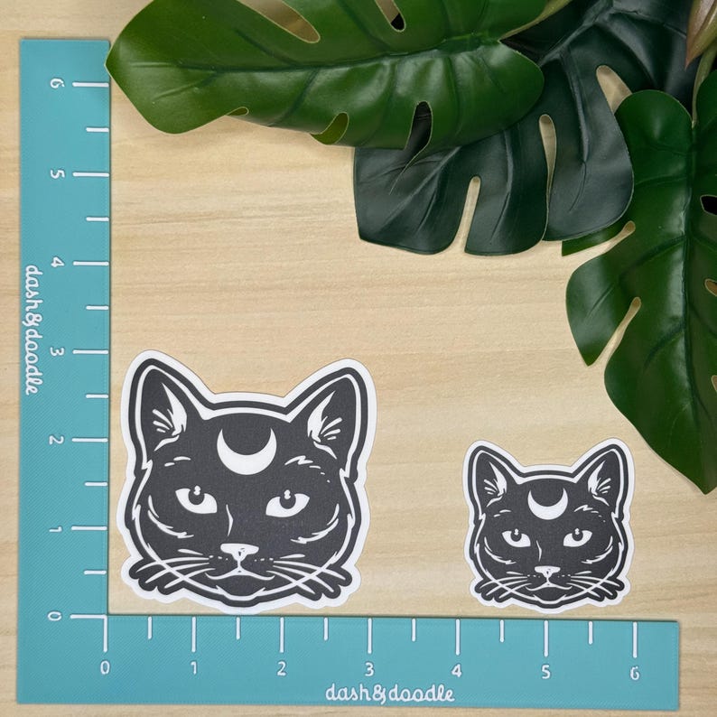 Black Cat Moon Vinyl Sticker, Mystical Cat Lover Gift - Etsy