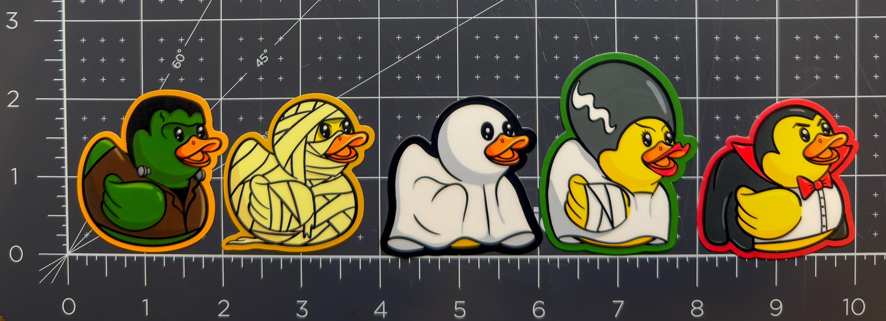 Halloween Monster Rubber Duck 5 Pack, Water Resistant Decal for Laptops ...